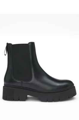 HUGO - Leather Chelsea boots with chunky outsole
