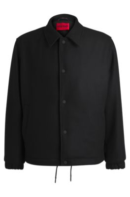 HUGO - Virgin-wool-blend coach jacket with adjustable hem - Black