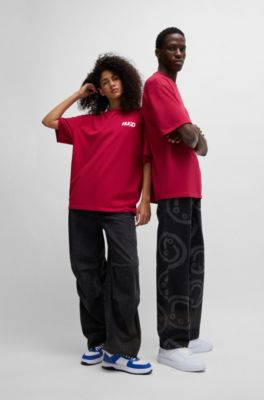 Fashion Red Print T-Shirts for Women by HUGO BOSS