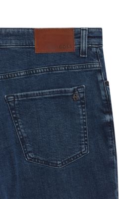 BOSS - Maine-jeans med regular fit i blå denim med behageligt stræk - Blå