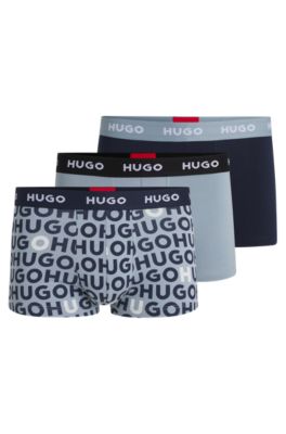 HUGO - Dreier-Pack eng anliegende Boxershorts aus Stretch-Baumwolle mit ...