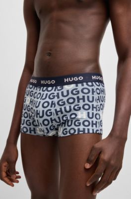 HUGO - Dreier-Pack eng anliegende Boxershorts aus Stretch-Baumwolle mit ...