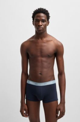 HUGO - Lot de trois boxers courts en coton stretch avec taille logotée ...