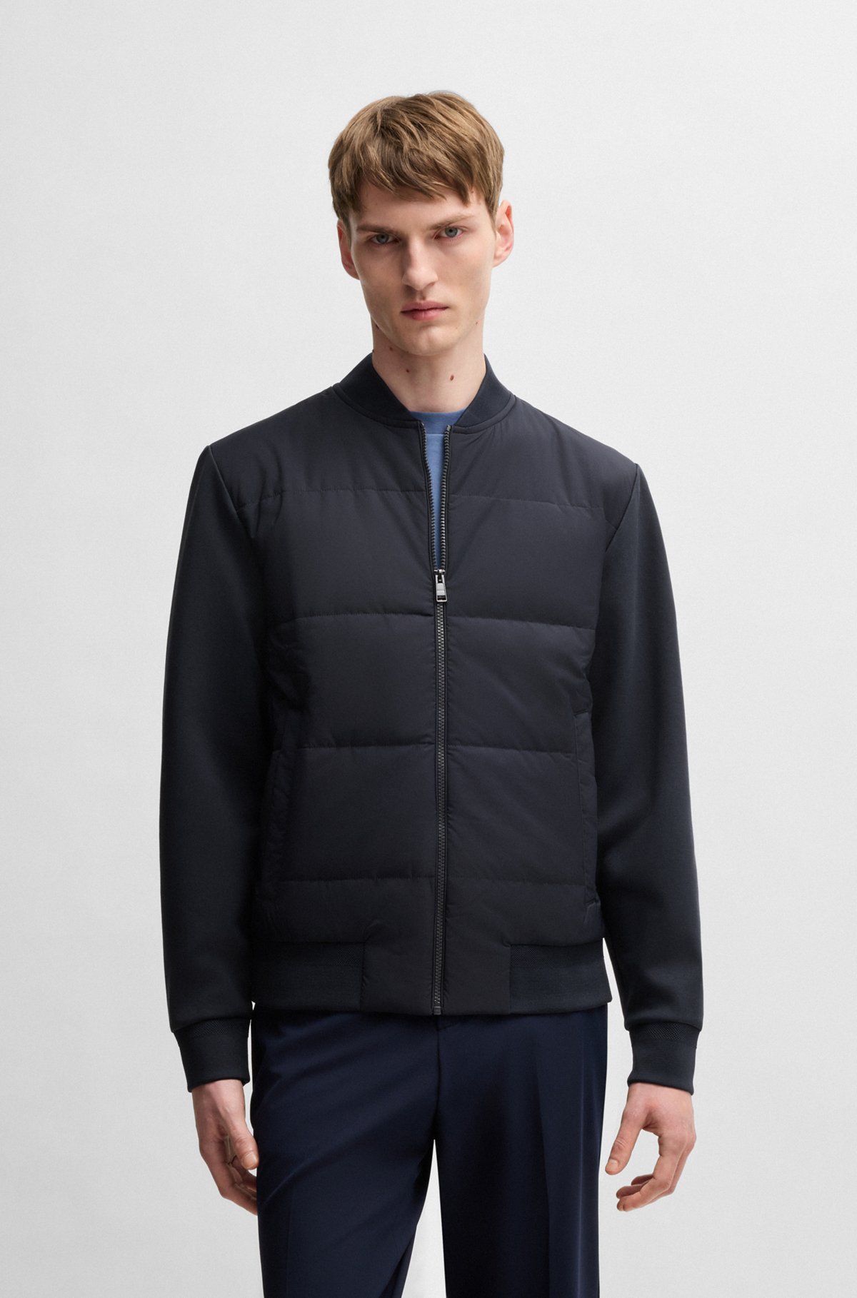 BOSS - Rugzak van imitatieleer met logodetail - Donkerblauw BOSS - Rugzak van imitatieleer met logodetail - Donkerblauw
