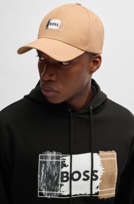 BOSS - Cotton-twill cap with signature logo print - Beige