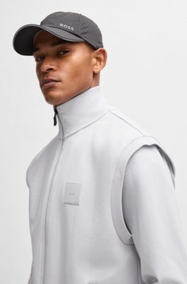 BOSS - Taffeta cap with laser-cut dot pattern - Dark Grey