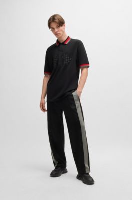 HUGO - HUGO x RB relaxed-fit polo shirt with signature bull motif - Black