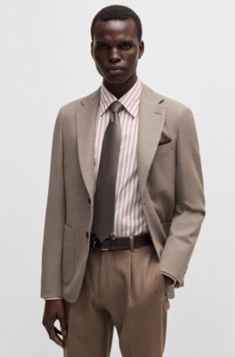 BOSS - Slim-Fit Hemd mit Streifen aus in Italien gefertigter Baumwolle ...