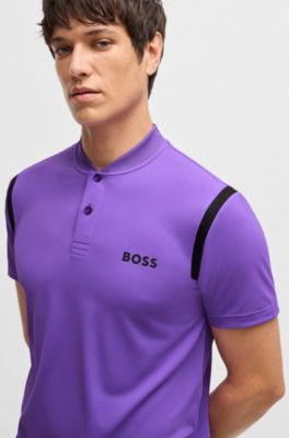 BOSS - BOSS x Matteo Berrettini active polo shirt with moisture control ...