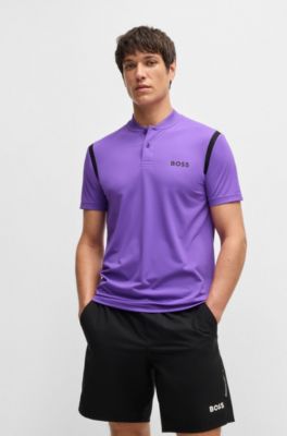 BOSS - BOSS x Matteo Berrettini active polo shirt with moisture control ...