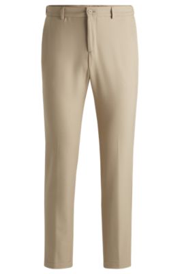 BOSS - Slim-fit washable trousers in micro-patterned stretch fabric ...