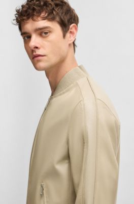 BOSS - BOSS x ASTON MARTIN nappa-leather jacket with perforated details ...