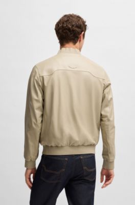 BOSS - BOSS x ASTON MARTIN nappa-leather jacket with perforated details ...