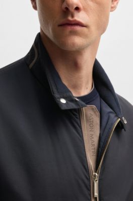 BOSS - BOSS x ASTON MARTIN water-repellent bomber jacket with nubuck ...