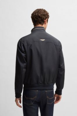 BOSS - BOSS x ASTON MARTIN water-repellent bomber jacket with nubuck ...