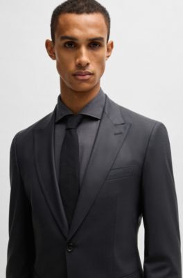 BOSS - Slim-fit suit in a micro-patterned wool blend