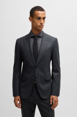 BOSS - Slim-fit suit in a micro-patterned wool blend