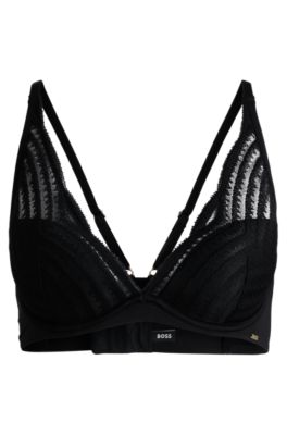 BOSS - Underwired bra with padded cups and lace detailing - Black