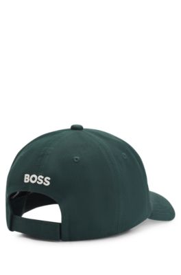 BOSS - Cotton-twill cap with embroidered slogan - Dark Green