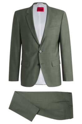 HUGO - Slim-fit suit in structured performance-stretch fabric
