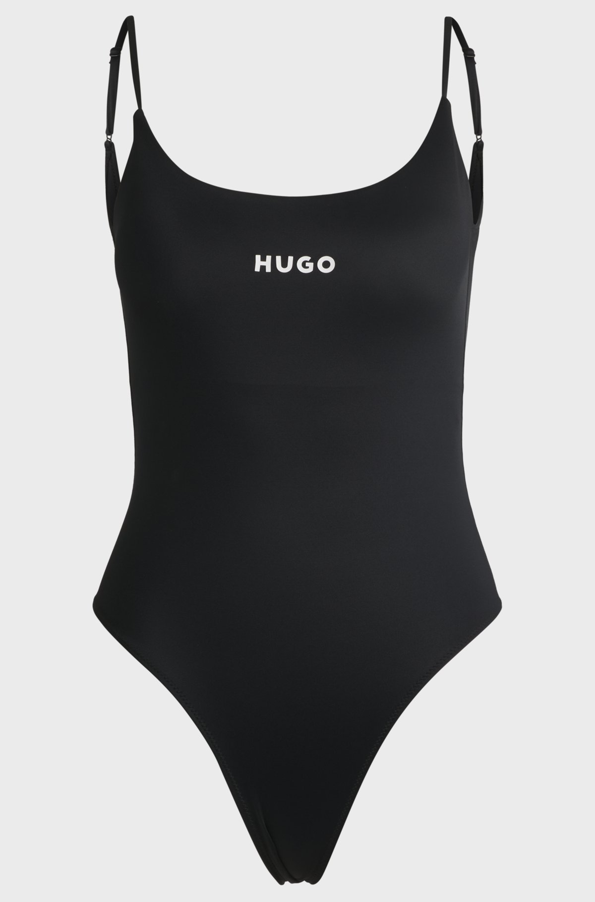 HUGO - Logo-print swimsuit with removable pads - Black HUGO - Logo-print swimsuit with removable pads - Black