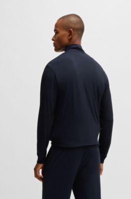 BOSS - Relaxed-fit tracksuit in stretch fabric with logo details - Dark ...