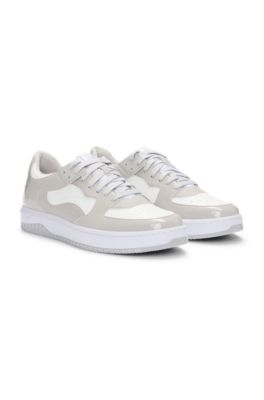 HUGO - Trainers with patent faux leather - Light Grey