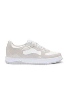 HUGO - Trainers with patent faux leather - Light Grey