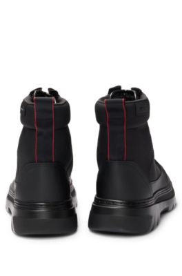 HUGO - Hybrid lace-up boots with signature details - Black