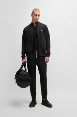 BOSS - Interlock-cotton tracksuit with logo details - Black