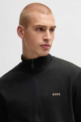 BOSS - Interlock-cotton tracksuit with logo details - Black