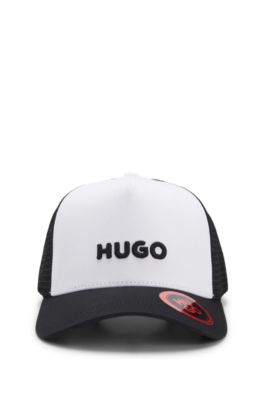 HUGO - Cotton-twill cap with mesh panels - White