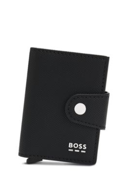 BOSS - Textured card holder with Secrid technology - Black