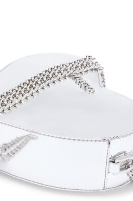 HUGO - Heart-shaped crossbody bag in silver-tone material - Silver