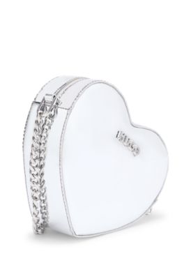 HUGO - Heart-shaped crossbody bag in silver-tone material - Silver