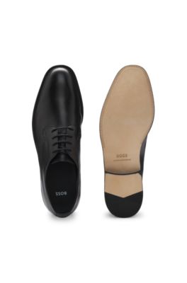 BOSS - Leather Derby shoes with flexible sole