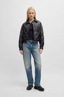 HUGO - Signature trainers with mesh and suede - Black