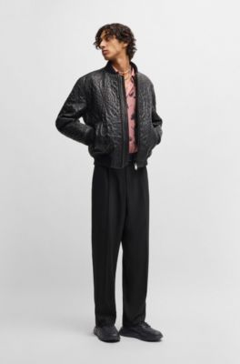 HUGO - Mixed-material trainers with monogrammed uppers and EVA outsole ...