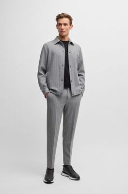 BOSS - Running-inspired trainers with burnished-leather uppers