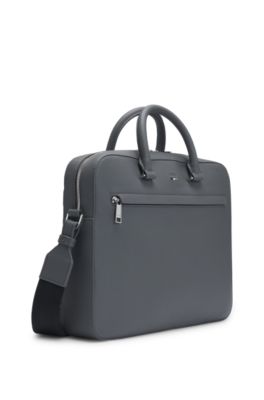 BOSS - Document case in grained faux leather with signature trims ...