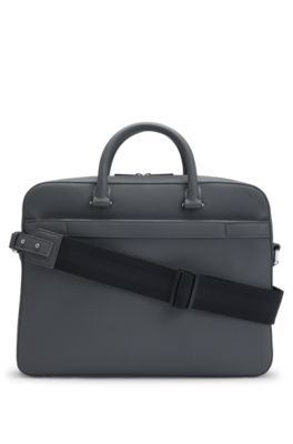 BOSS - Document case in grained faux leather with signature trims ...