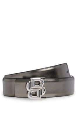 BOSS - Reversible belt in leather with Double B monogram buckle