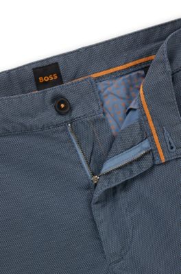 BOSS - Slim-fit chino shorts in stretch-cotton twill - Dark Blue