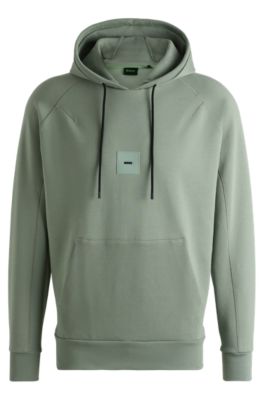 BOSS - Cotton-blend hoodie with stretch - Light Green
