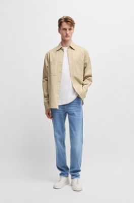 BOSS - Maine regular-fit jeans in super-soft blue denim - Light Blue