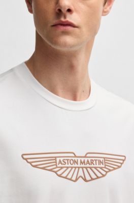 BOSS - BOSS x ASTON MARTIN stretch-cotton T-shirt with logo artwork - White