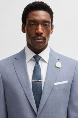 BOSS - Formal tie with modern pattern - Dark Blue