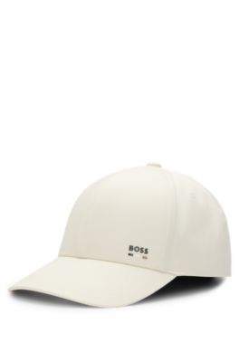 BOSS - Cotton-twill cap with logo trim - White