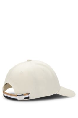 BOSS - Cotton-twill cap with logo trim - White