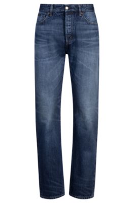 BOSS - Classic-fit jeans in blue selvedge denim - Blue
